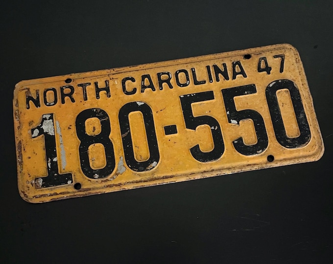 Original 1947 North Carolina License Plate NC 180-550 - Etsy
