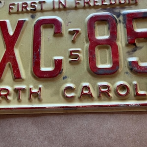 Original 1975 North Carolina License Plate NC AXC-853 First in Freedom ...