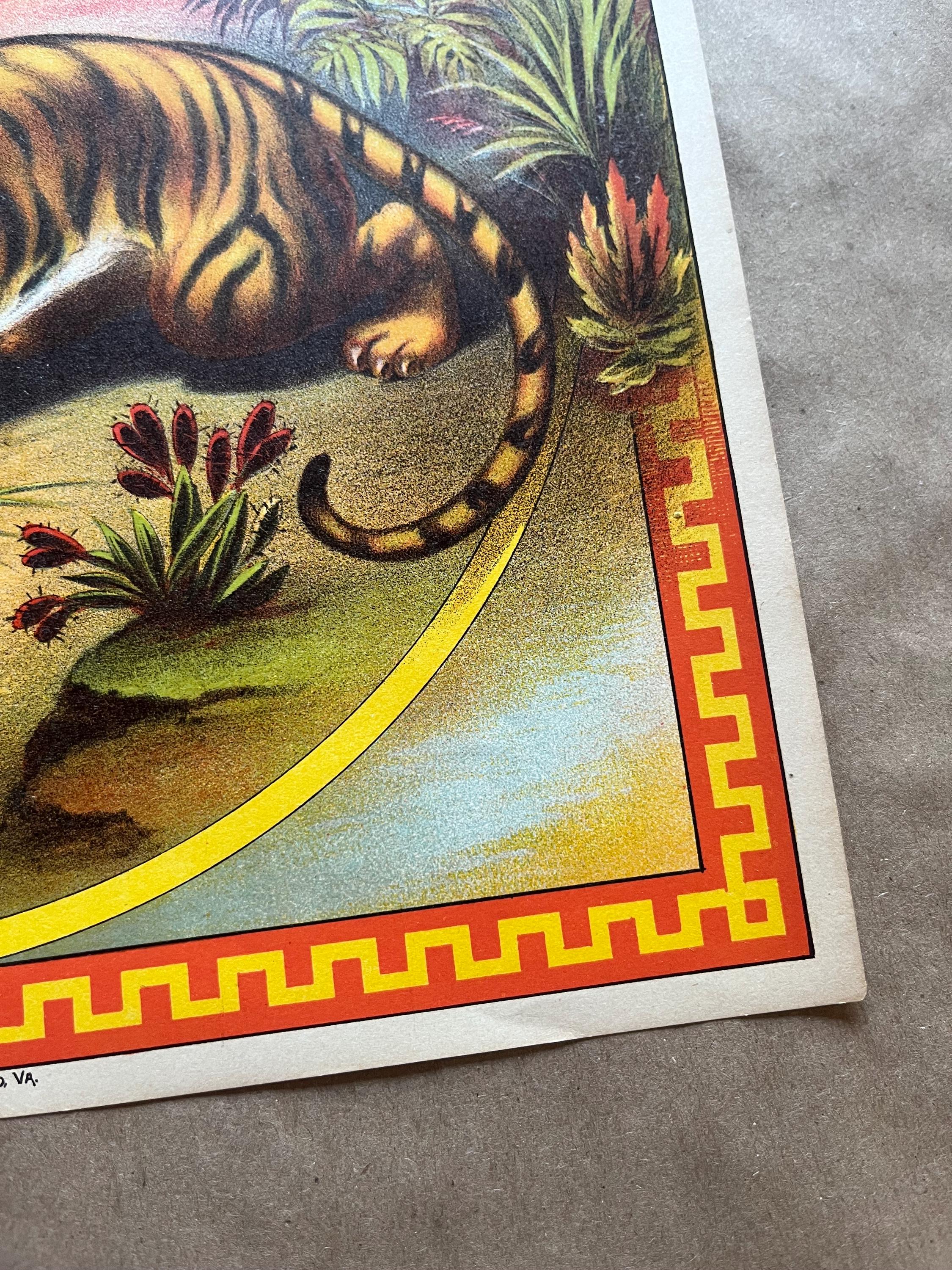 Antique Tiger Brand Lithograph Crate Label by A Hoen & Co Richmond Va ...