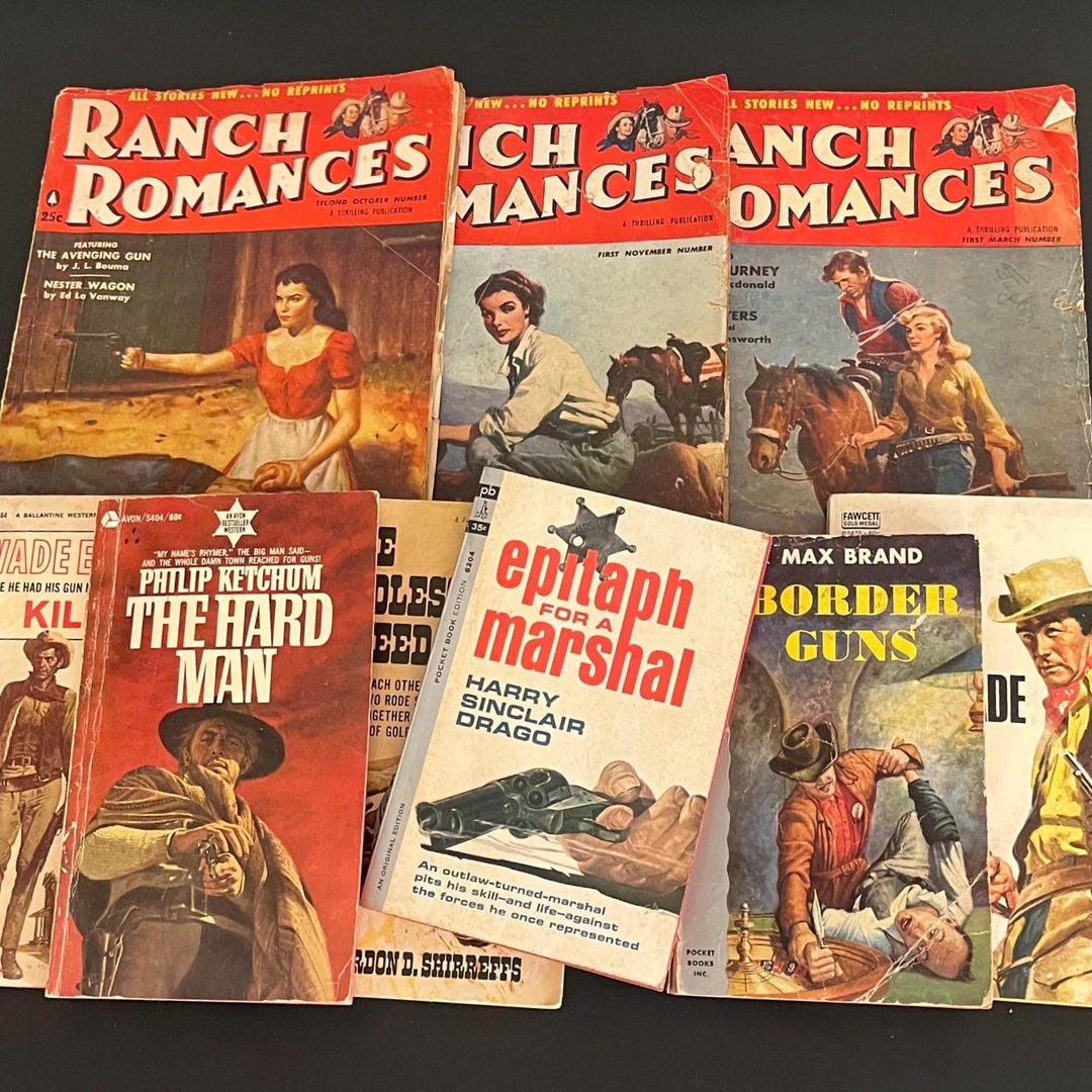 Vintage Pulp Western Lot 1950s Ranch Romances Magazines Paperbacks Max ...