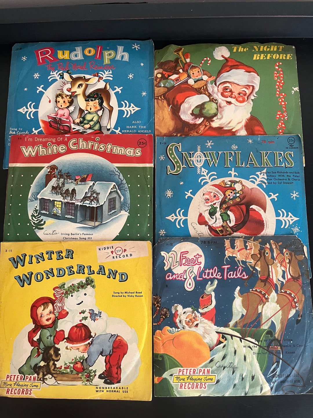 Group of 6 1950s Kids Christmas Peter Pan Records Rudolph Winter ...