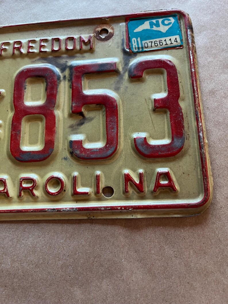 Original 1975 North Carolina License Plate NC AXC-853 First in Freedom ...