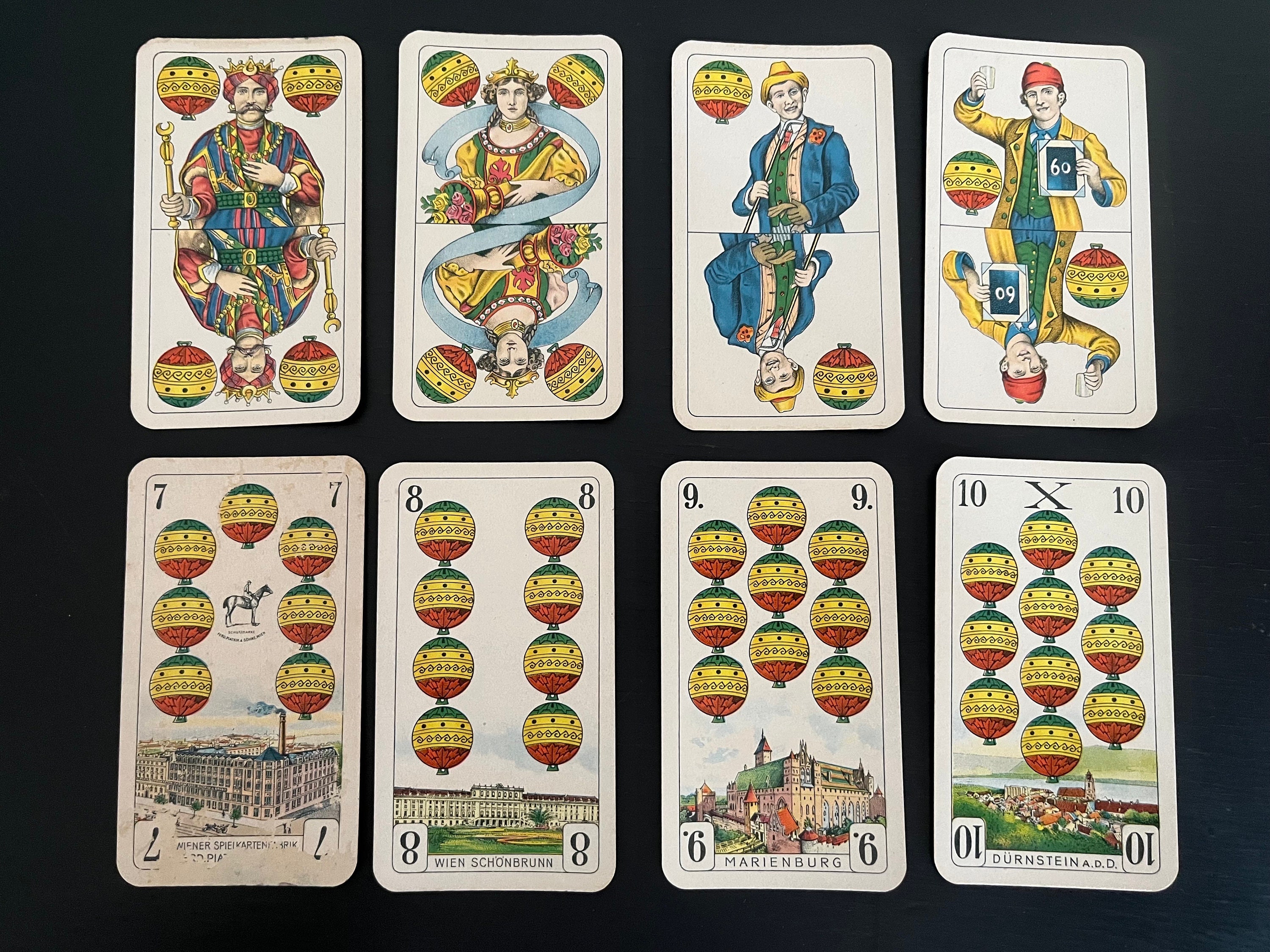 Antique German Playing Cards Feine Skat Karten Full Deck of 32 German ...