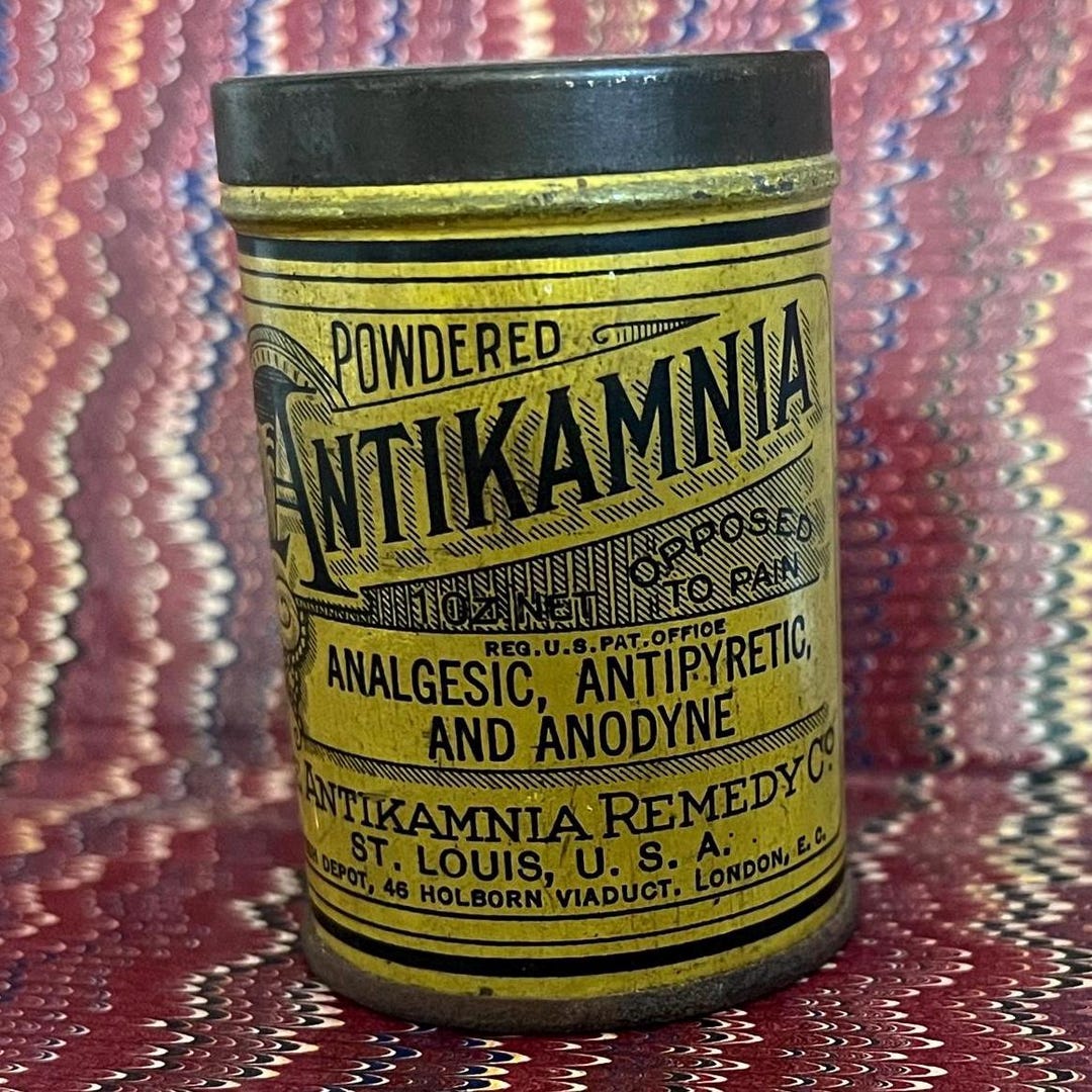 Antique Antikamnia Remedy Co Analgesic Headache Powder Tin St Louis ...