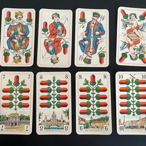 Antique German Playing Cards Feine Skat Karten Full Deck of 32 German ...