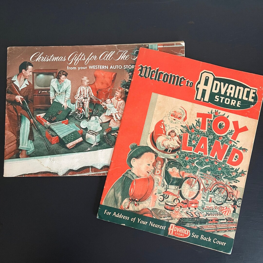 Pair of Mid Century Christmas Catalogs Wish Books Advance Store Toy ...