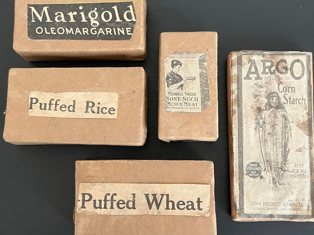 Vintage Handmade Toys Child’s Play Kitchen Food Argo Corn Starch ...