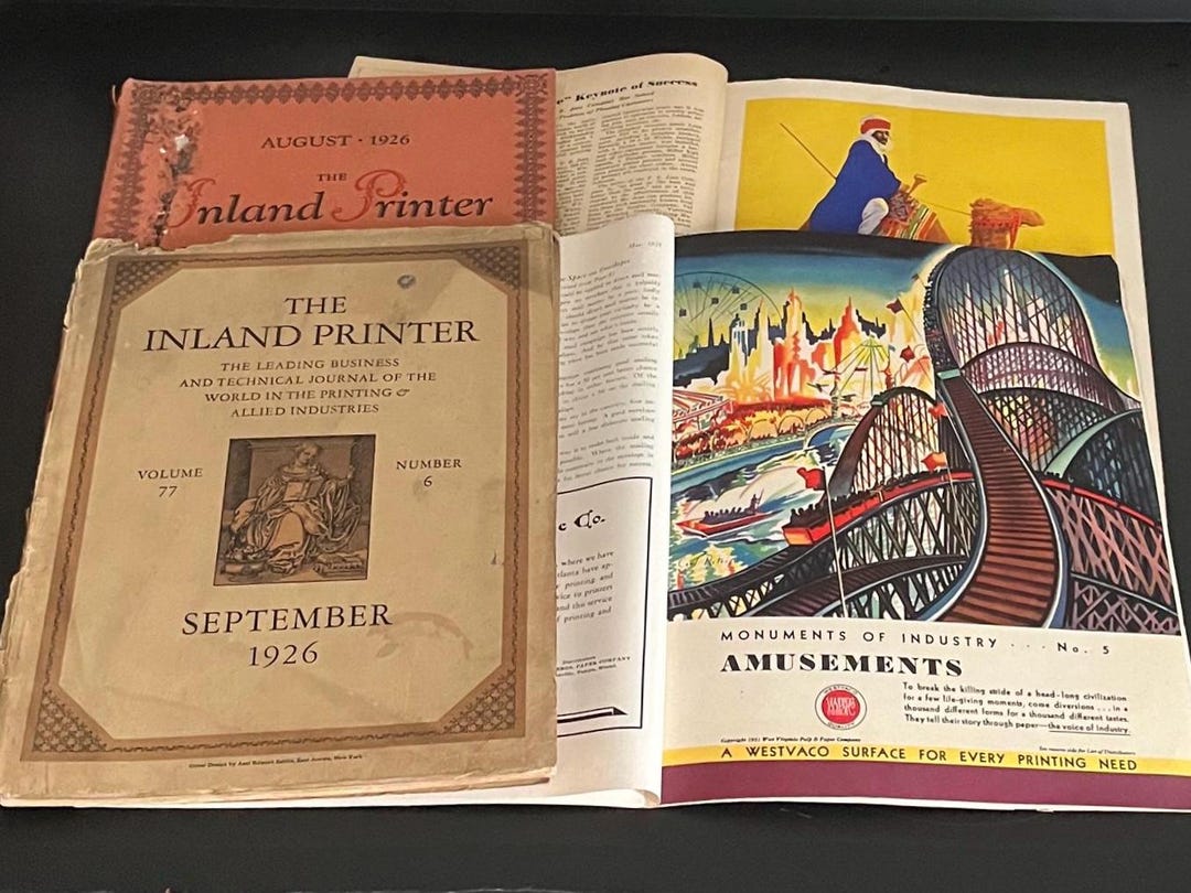 1926 the Inland Printer August and September Letterpress Dennison 1930 ...
