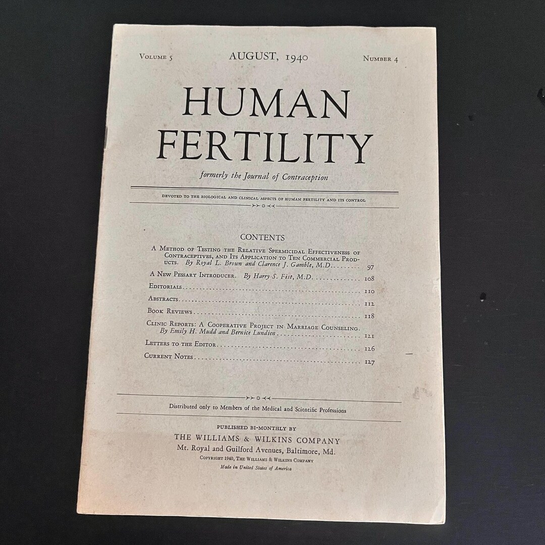 August 1940 Human Fertility Formerly the Journal of Contraception ...