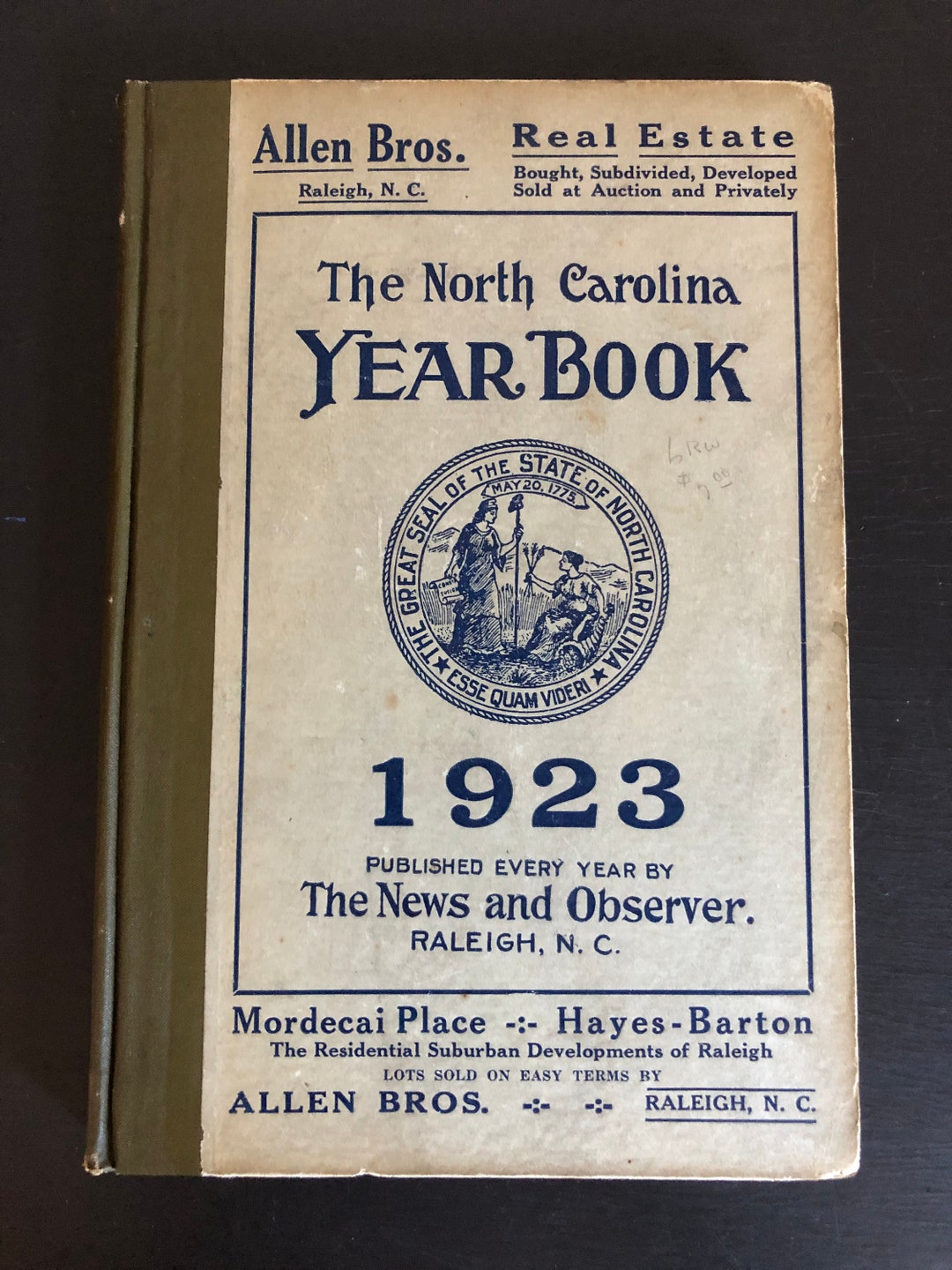 1923 North Carolina Yearbook Published Annually by the News & Observer ...