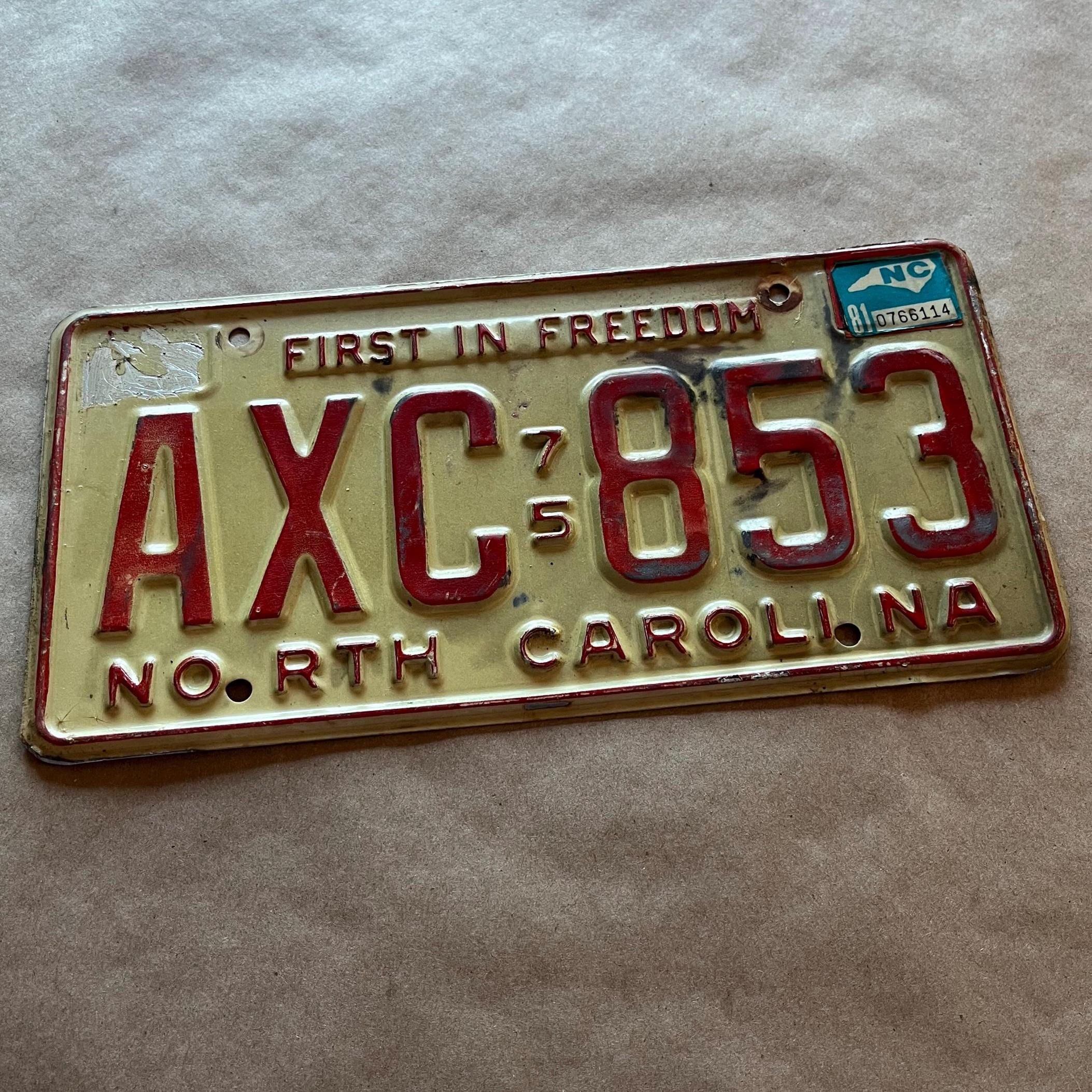 Original 1975 North Carolina License Plate NC AXC-853 First in Freedom ...
