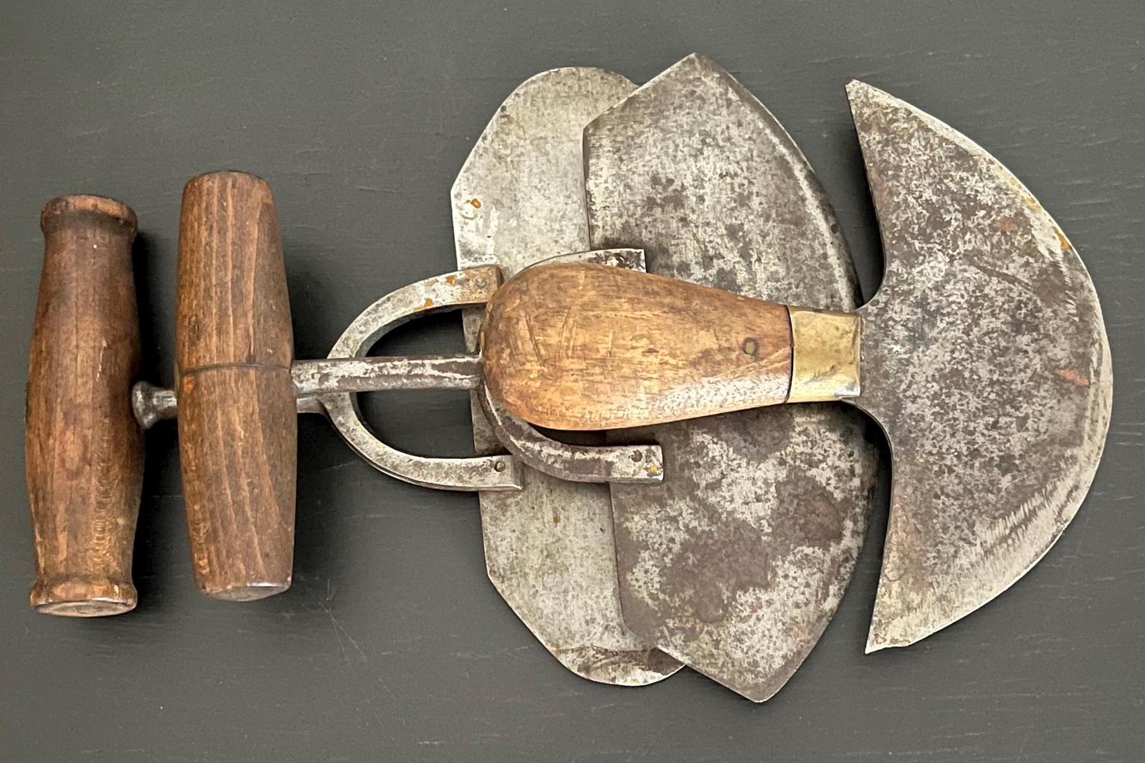 Group of 3 Primitive Kitchen Choppers With Wood Handles Antique ...