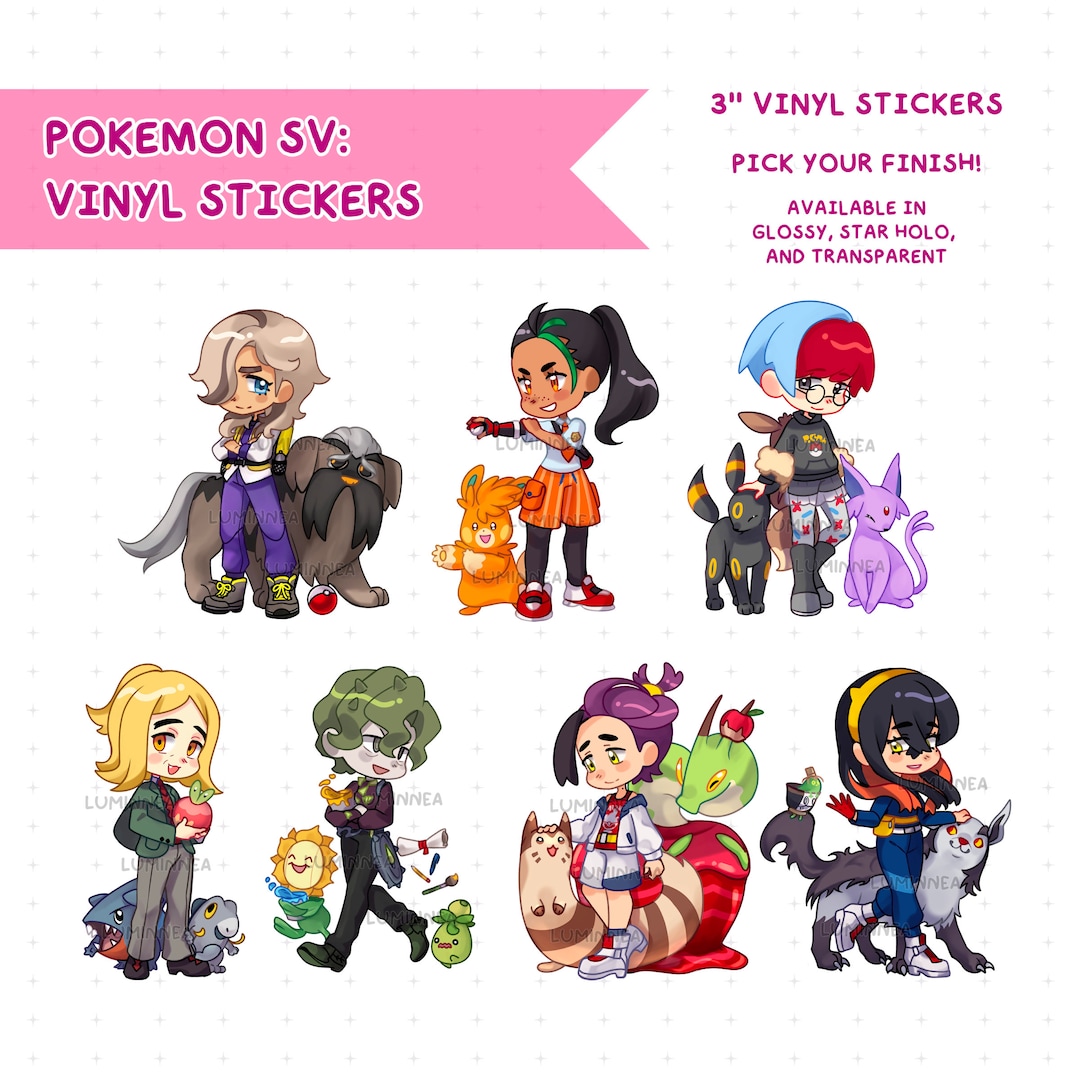 Pokémon Trainers & Friends Vinyl Stickers - Etsy