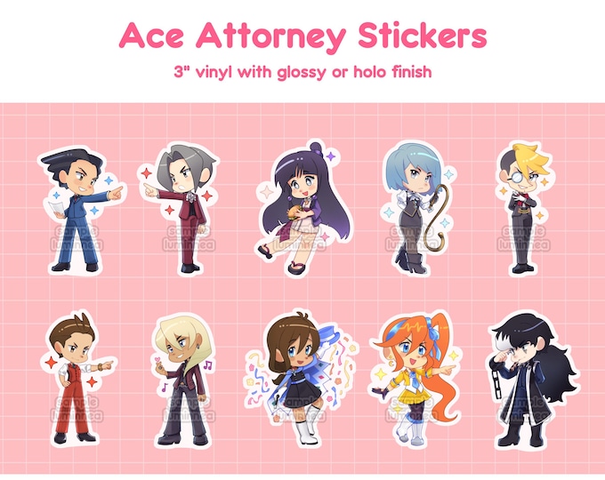 Ace Attorney Sticker Sheets - Etsy Canada
