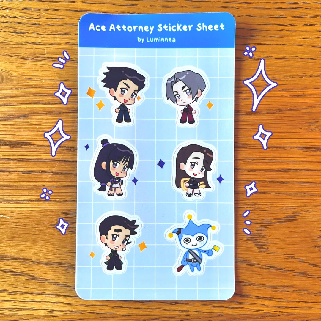 Ace Attorney Sticker Sheet - Etsy