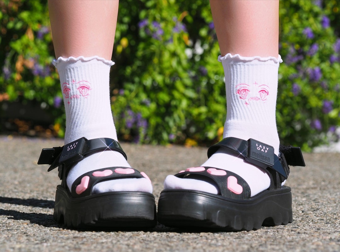 Pastel Pink Retro Anime 90's Embroidered Ruffle Lettuce - Etsy