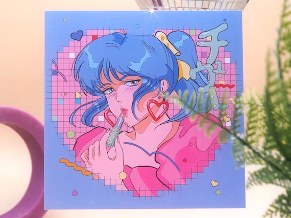 Yuriko Chan Retro Anime Girl 90s Pixel Art Print | Etsy UK
