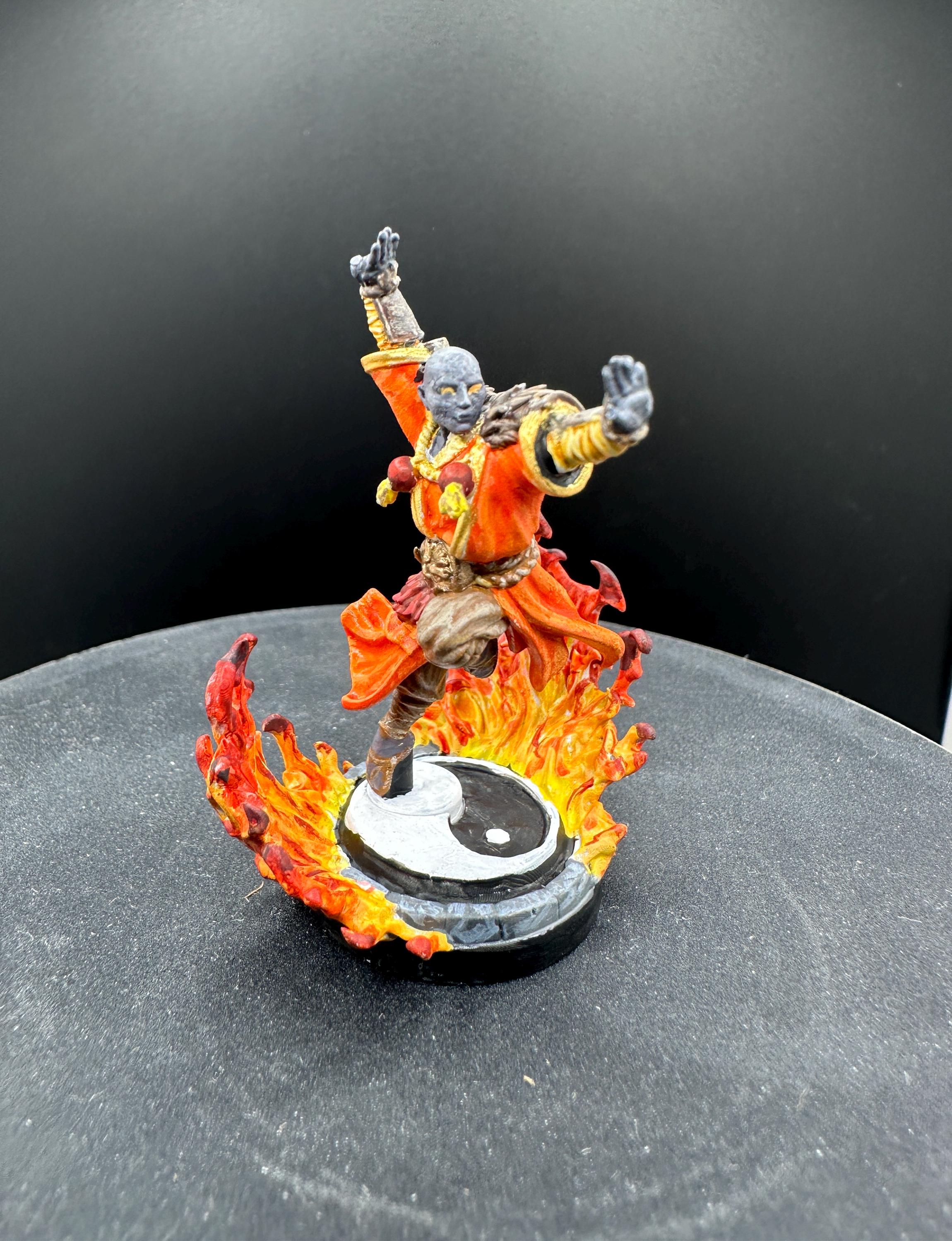 Fire Genasi Monk Miniature Hand Painted - Etsy