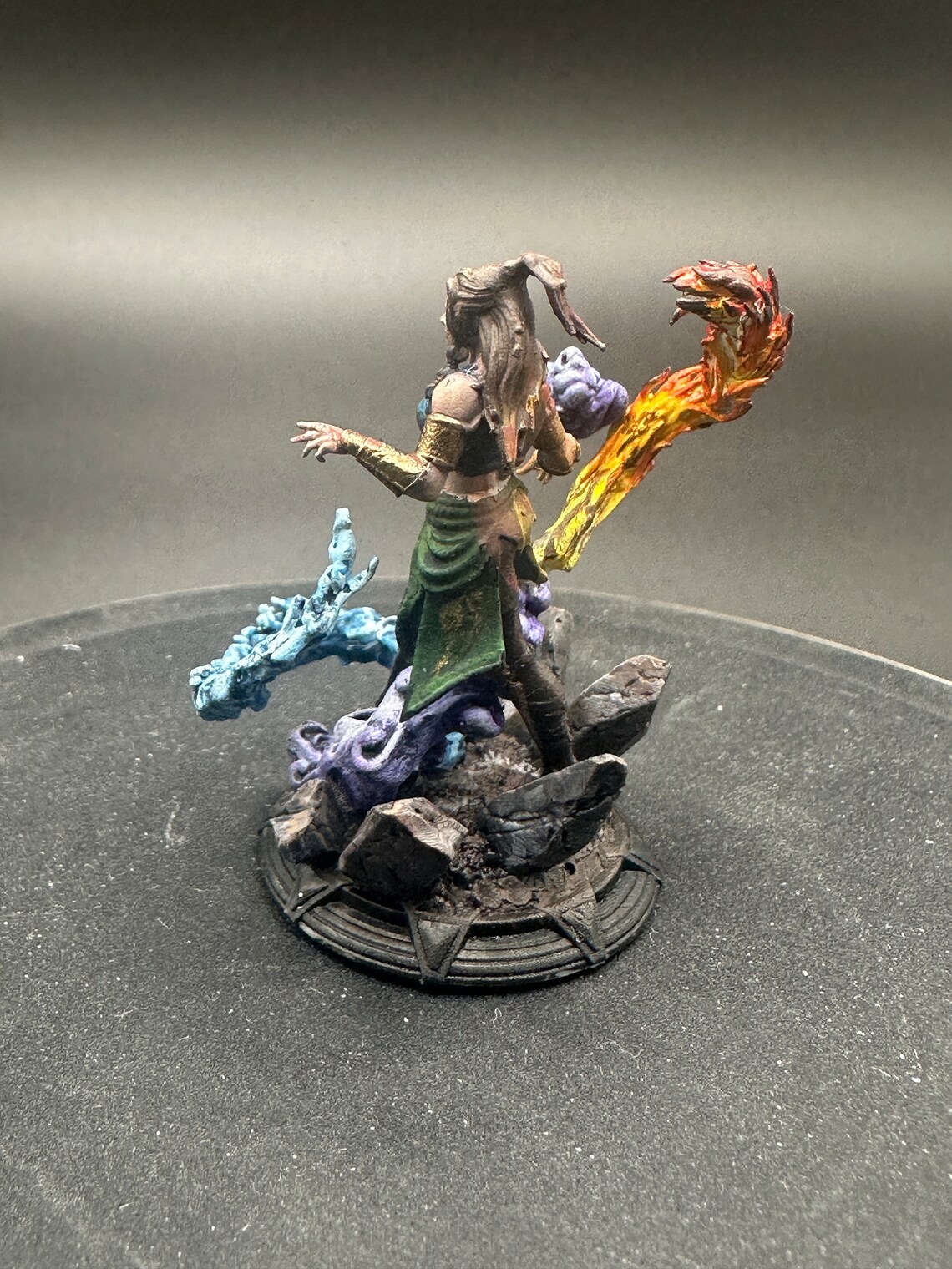 Female Genasi Elemental Mage Hand Painted - Etsy