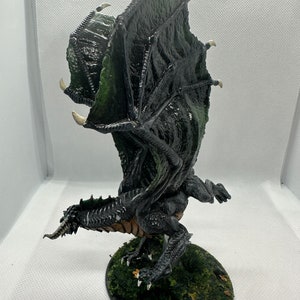 Young Black Dragon Miniature Hand Painted - Etsy