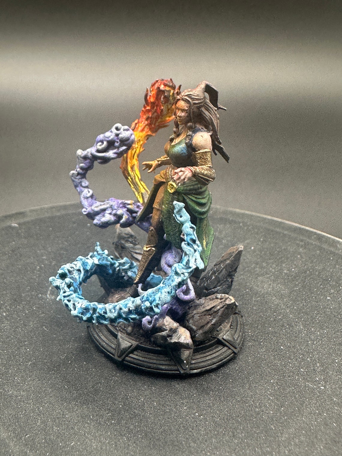 Female Genasi Elemental Mage Hand Painted - Etsy