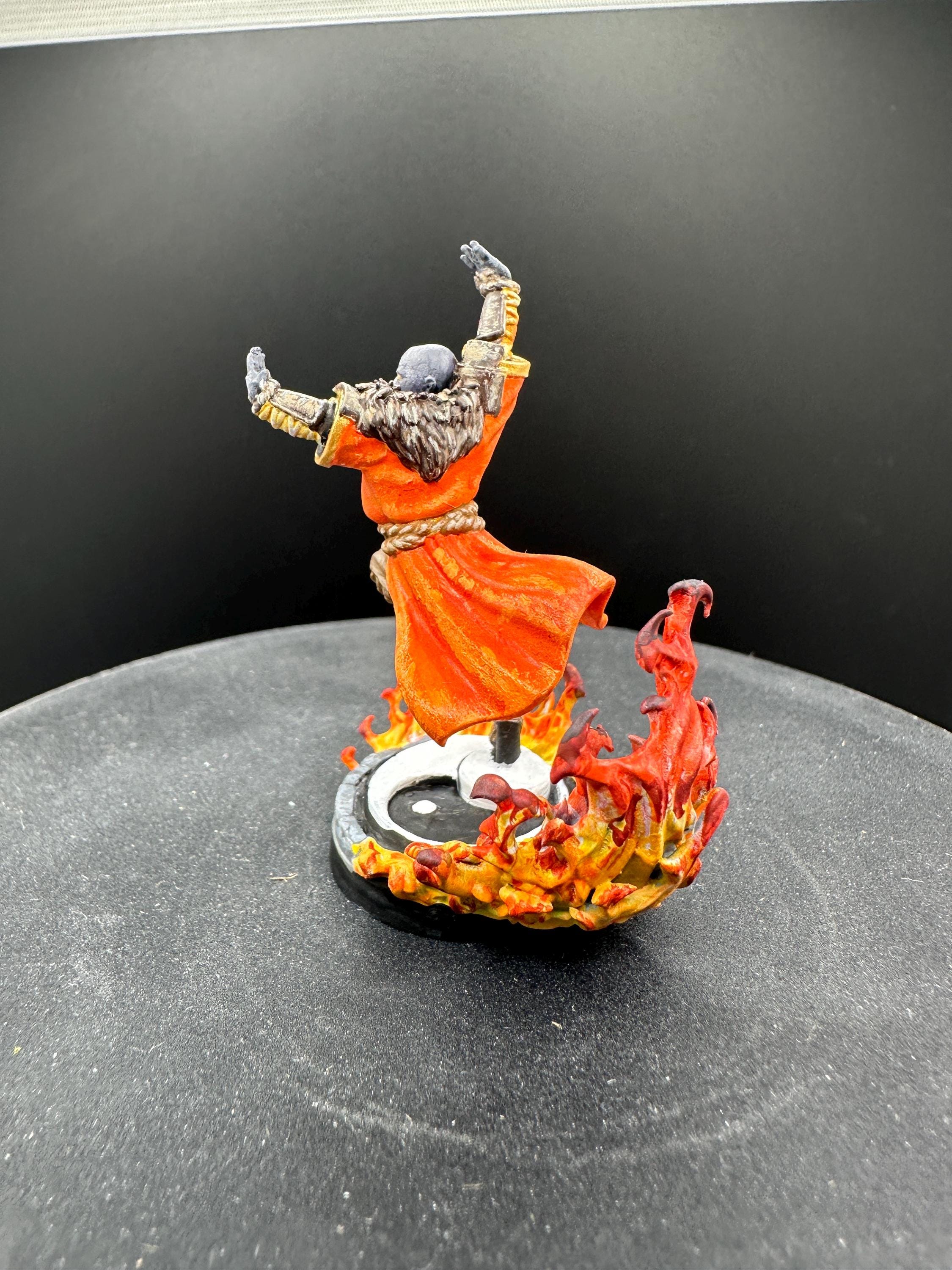 Fire Genasi Monk Miniature Hand Painted - Etsy