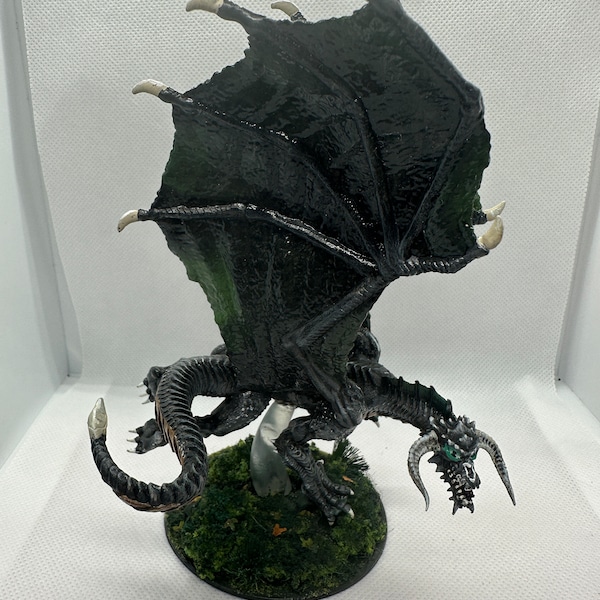 Young Black Dragon Miniature Hand Painted - Etsy