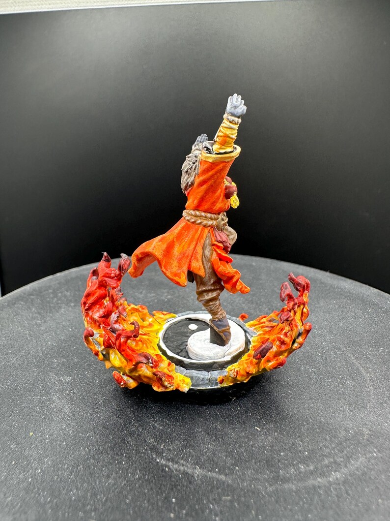 Fire Genasi Monk Miniature Hand Painted - Etsy
