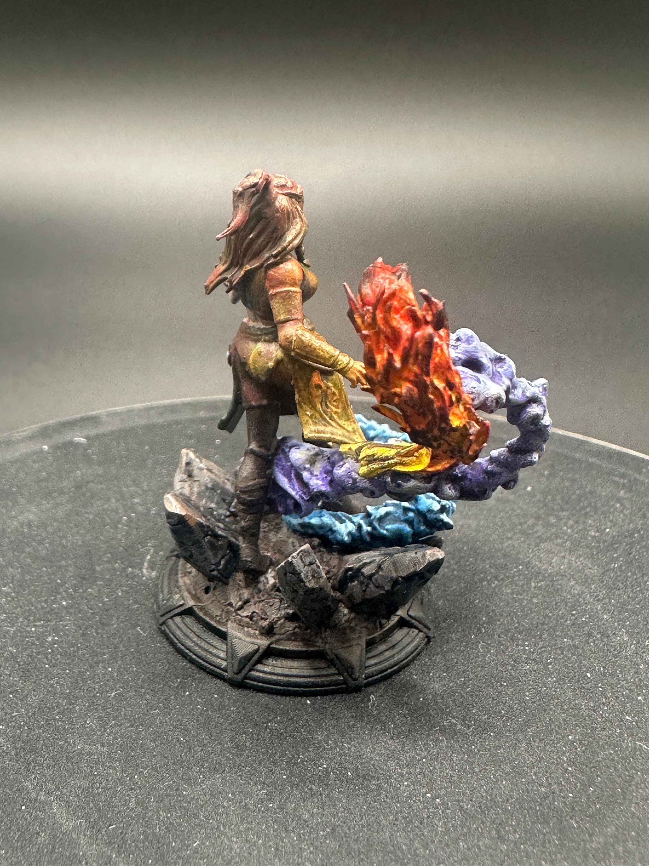 Female Genasi Elemental Mage Hand Painted - Etsy