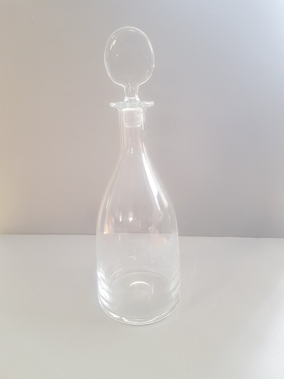 Vintage Handmade Clear Glass Simple Shaped Decanter - Etsy UK