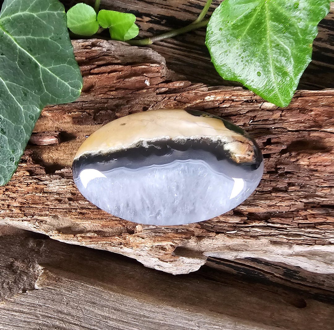 Volcano Agate With Quartz Palm Stone - Etsy