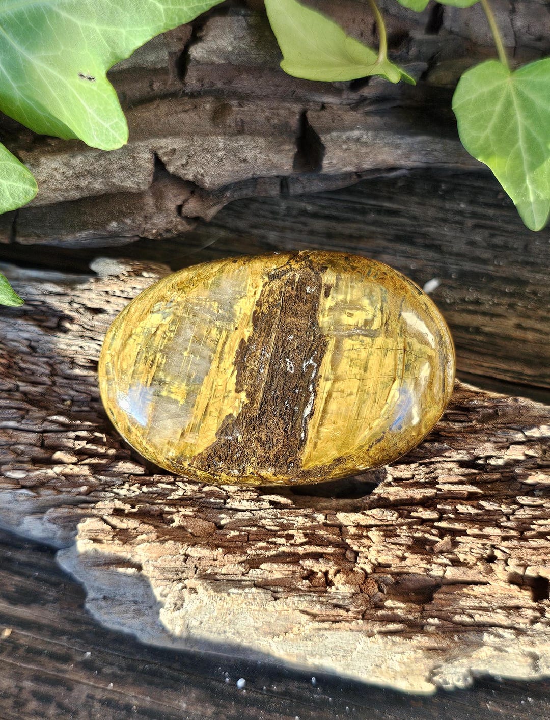 Nellite Honey Stone Pietersite & Tigers Eye Palm Stone - Etsy