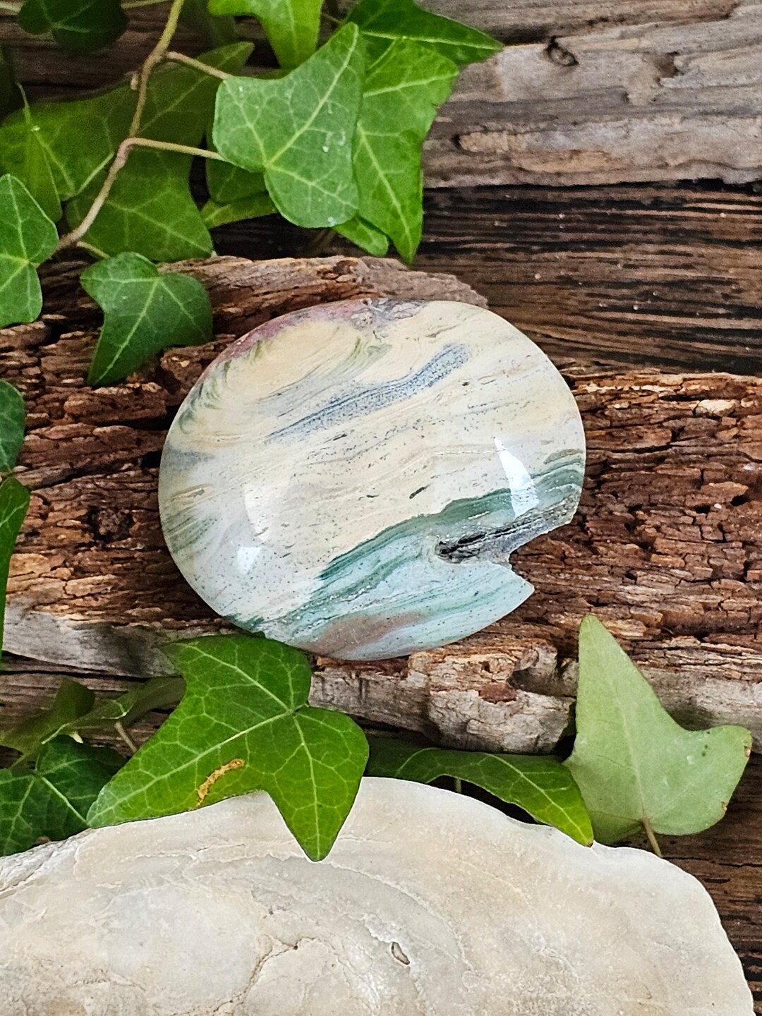 Oh MY Ocean Wave Jasper Palm Stone - Etsy