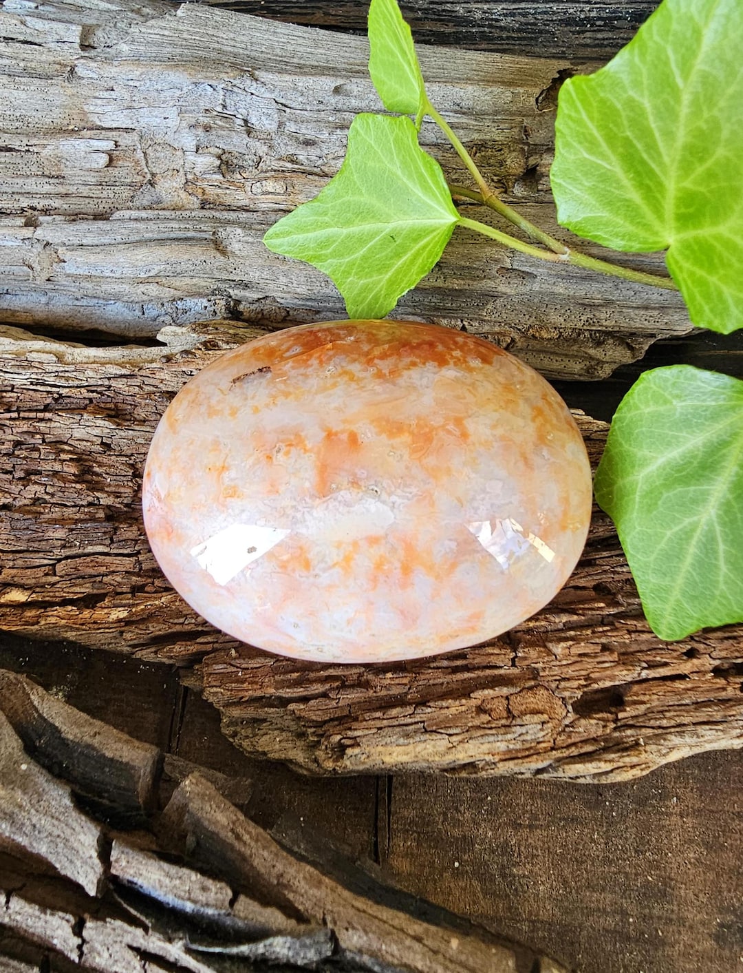 Pink Carnelian Palm Stone - Etsy