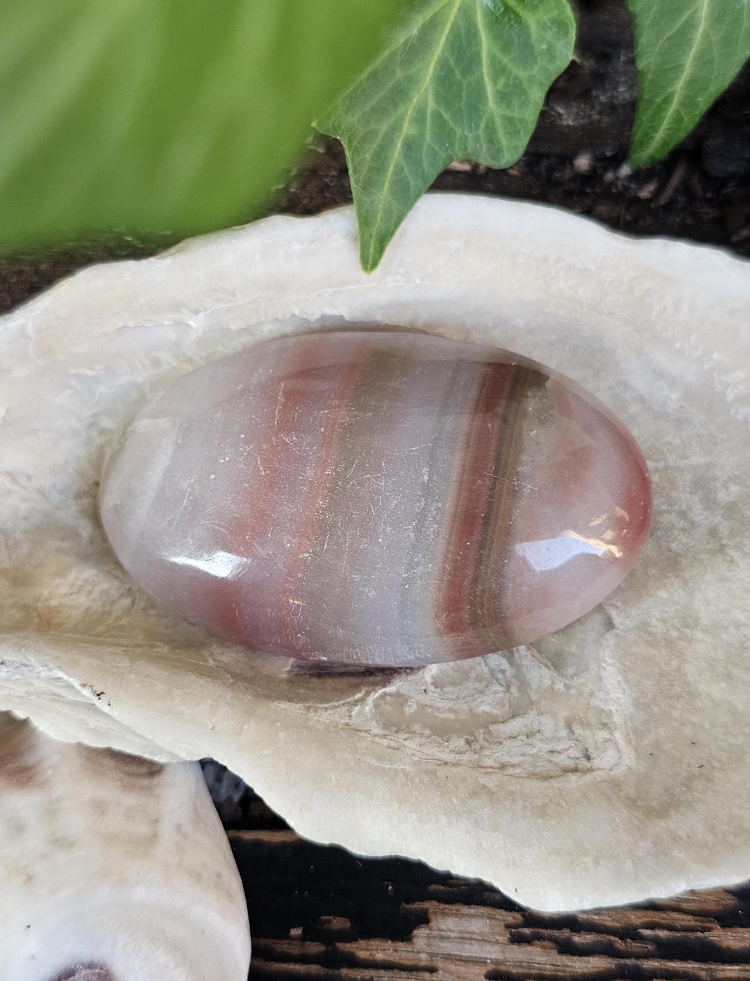 Pink Banded Onyx Palm Stone - Etsy