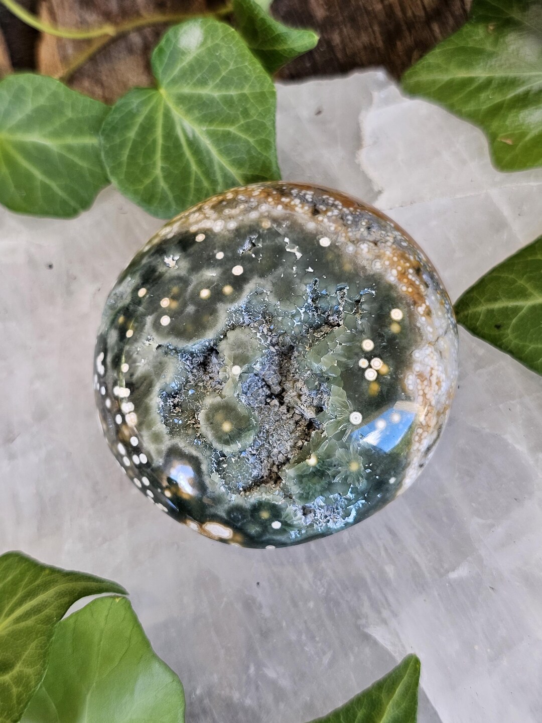 Ocean Jasper Palm Stone Orbicular Madagascar Jasper - Etsy