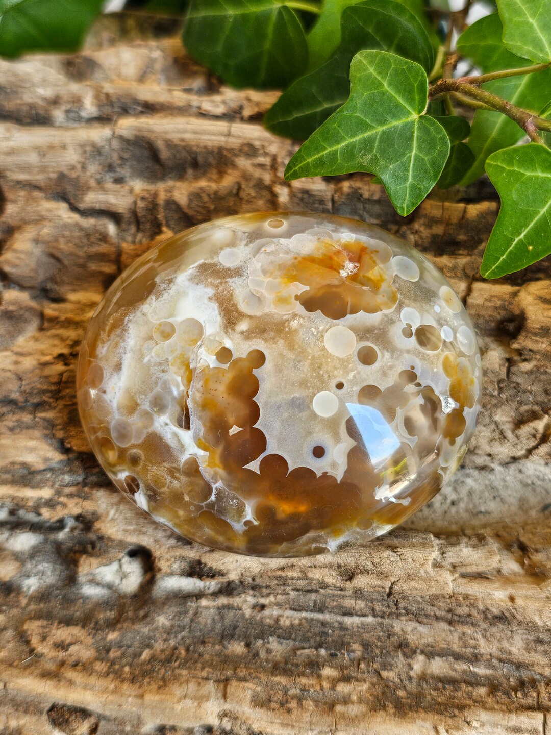Madagascar Orbicular Ocean Jasper Palm Stone - Etsy