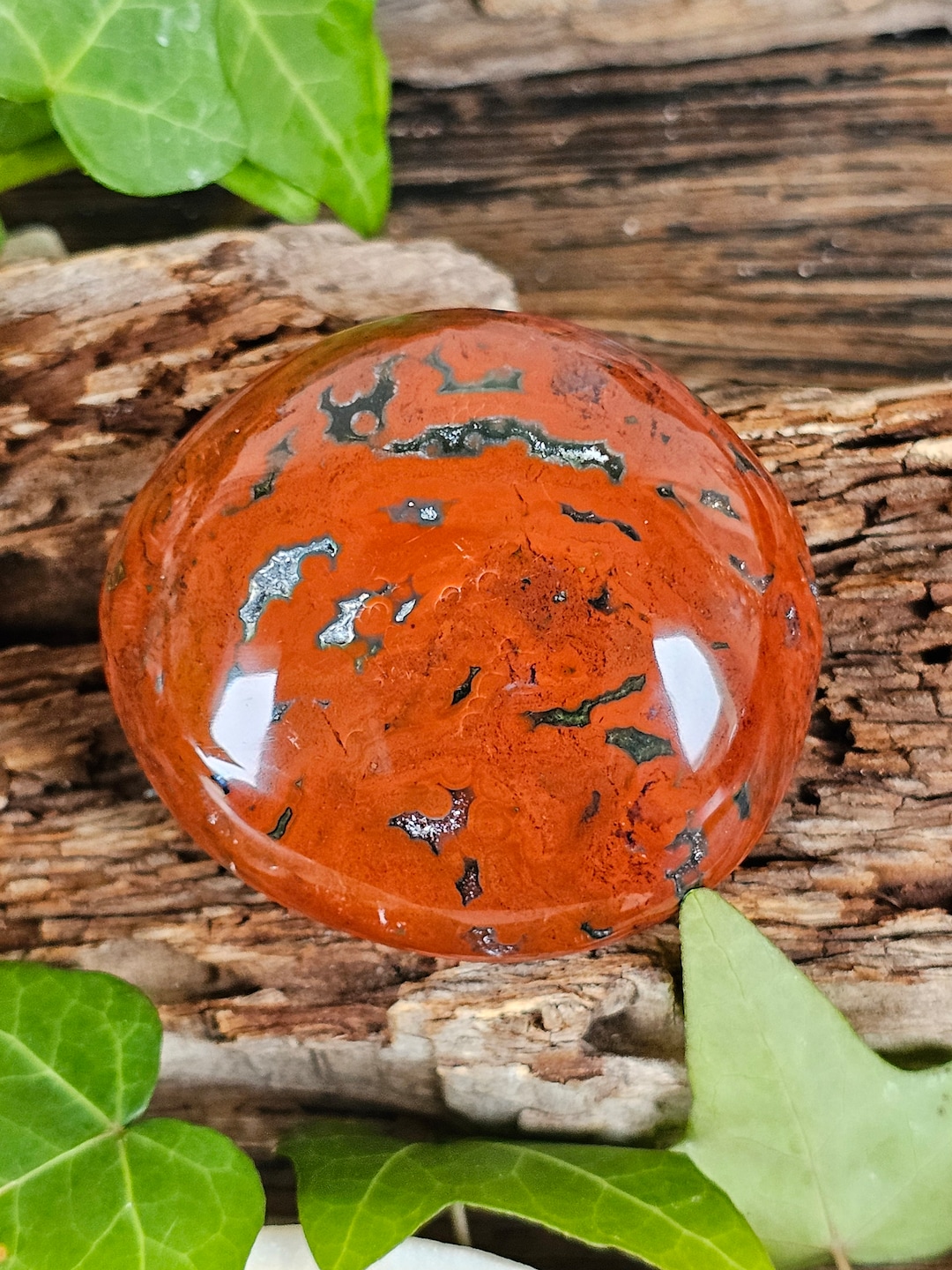 ELLO LOVE Red Ocean Jasper Palm Stone - Etsy