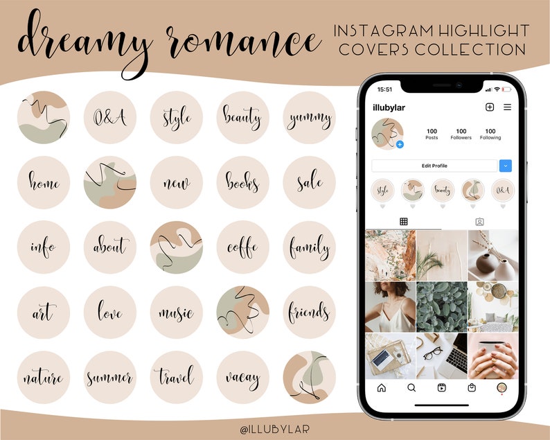 25 Instagram Highlight Covers | Dreamy Romance IG Highlights Collection ...
