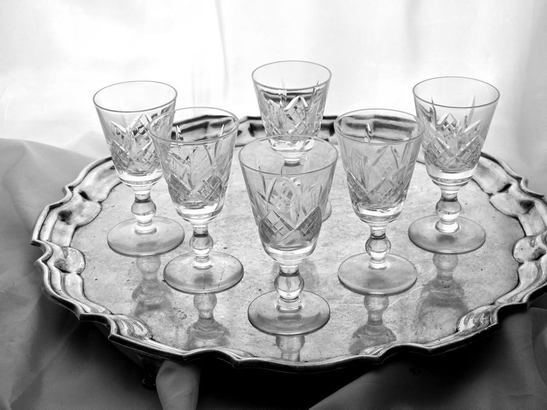 6 X Port Wine by Stuart Crystal Pattern Cut Glengarry Cambridge 1965 ...