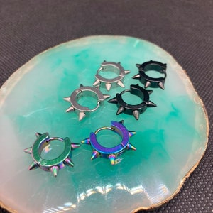 Minimalist Spike Earrings,punk Stainless Steel Hoop Spike Earring 3 ...