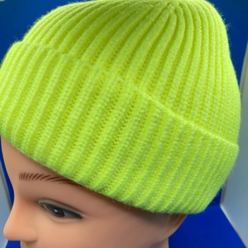 Neon Green Wool Hat,lime Green Beanie,wool Fisherman Beanie,men's Watch ...