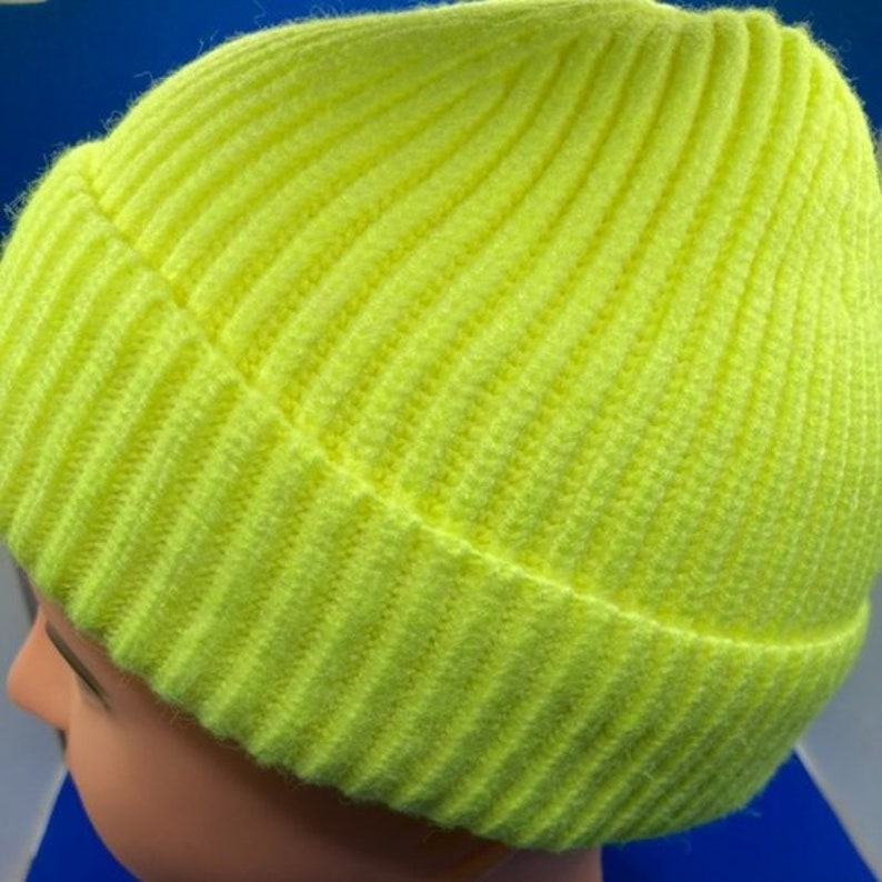Neon Green Wool Hat,lime Green Beanie,wool Fisherman Beanie,men's Watch ...
