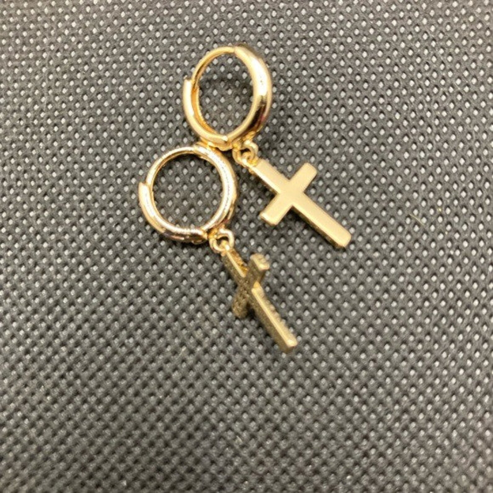 Cross Huggie Hoops, Cross Earrings, Cross Hoop Earrings, Hoop With ...