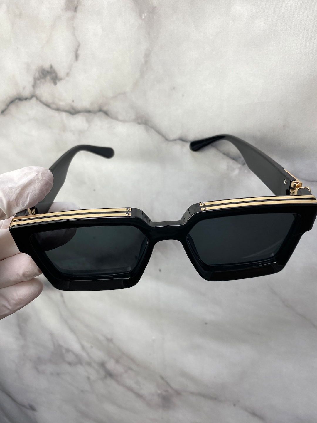 Mens Black Gold Frame Sunglasses,trendy Millionaire Sunglasses,square ...
