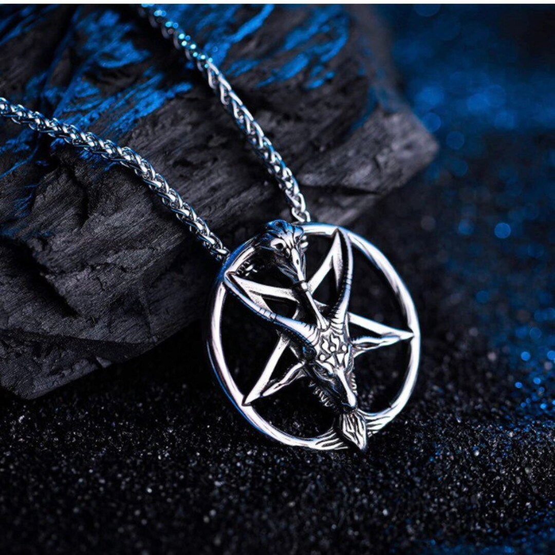 Satanism Witchcraft Necklace,gothic Satanic Pendant Chain,altar Satanic ...