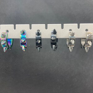 Minimalist Spike Earrings,punk Stainless Steel Hoop Spike Earring 3 ...