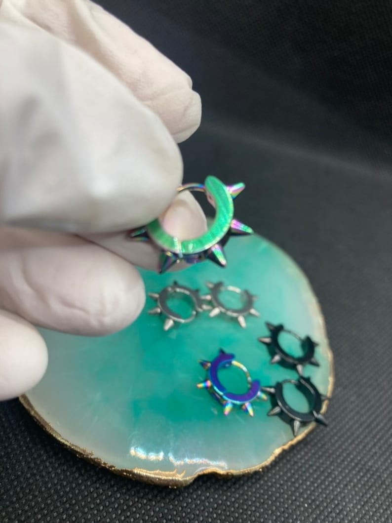 Minimalist Spike Earrings,punk Stainless Steel Hoop Spike Earring 3 ...