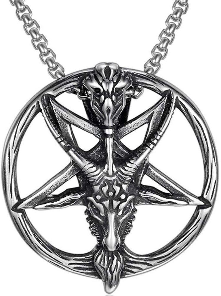 Satanism Witchcraft Necklace,gothic Satanic Pendant Chain,altar Satanic ...