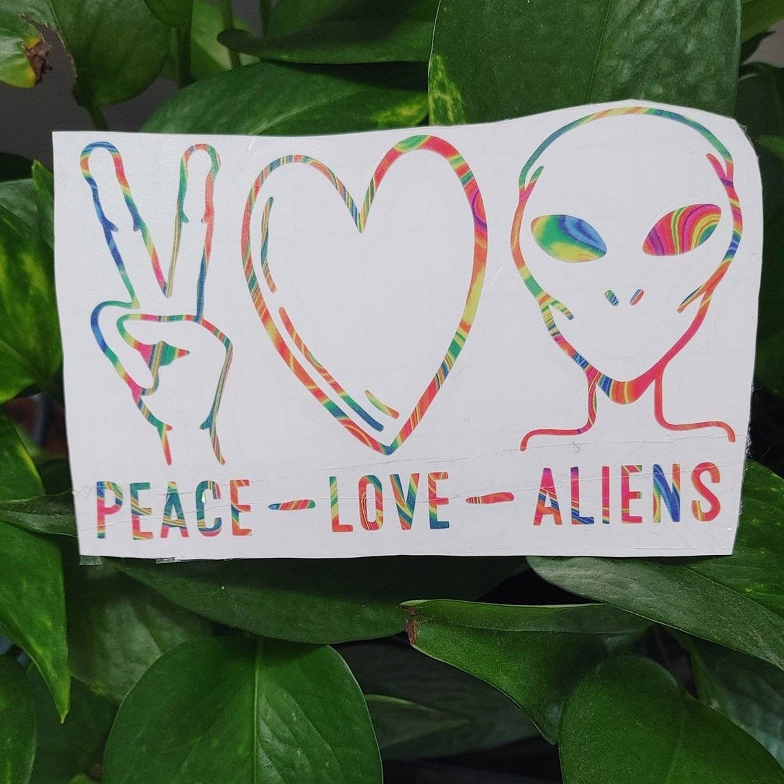 Peace Love Aliens vinyl decal | Etsy